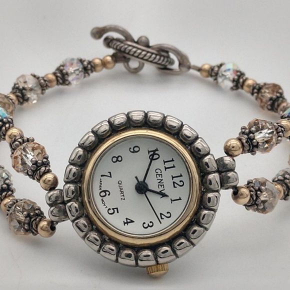 Geneva | Accessories | Ladiesgeneva Watch Silver Plated Crystal Band ...